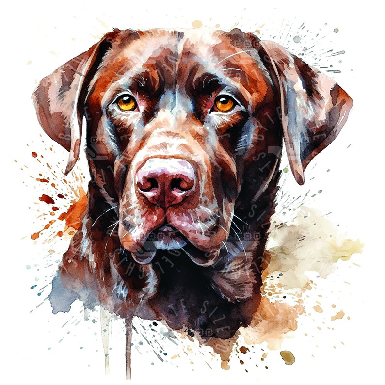 Labrador Watercolor Clipart, Ai Art Print, Instant Download for Print ...
