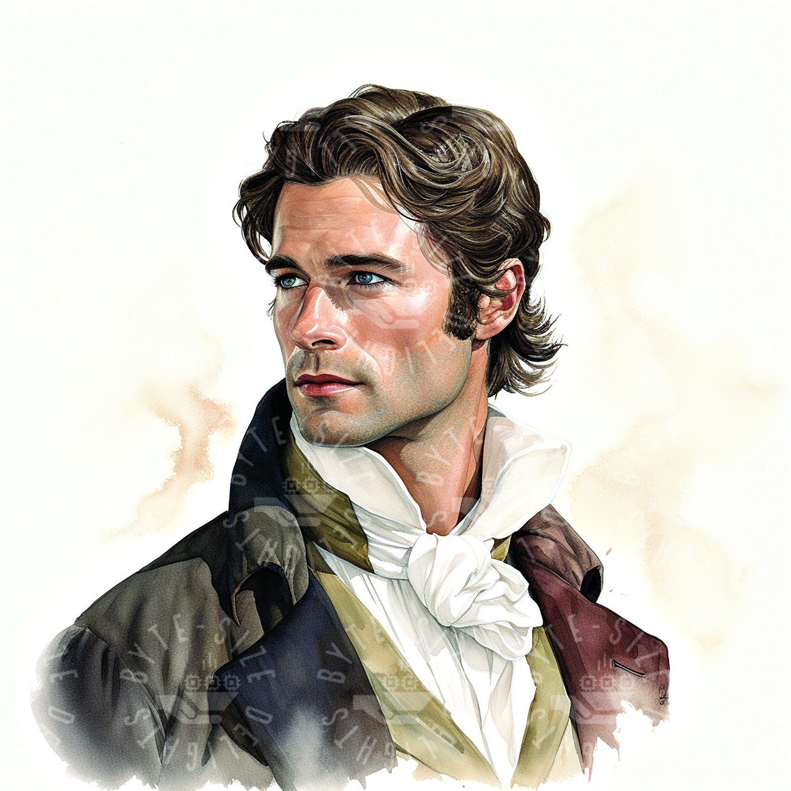 Victorian Men: Watercolor Paintings for Instant Download for Your Print ...
