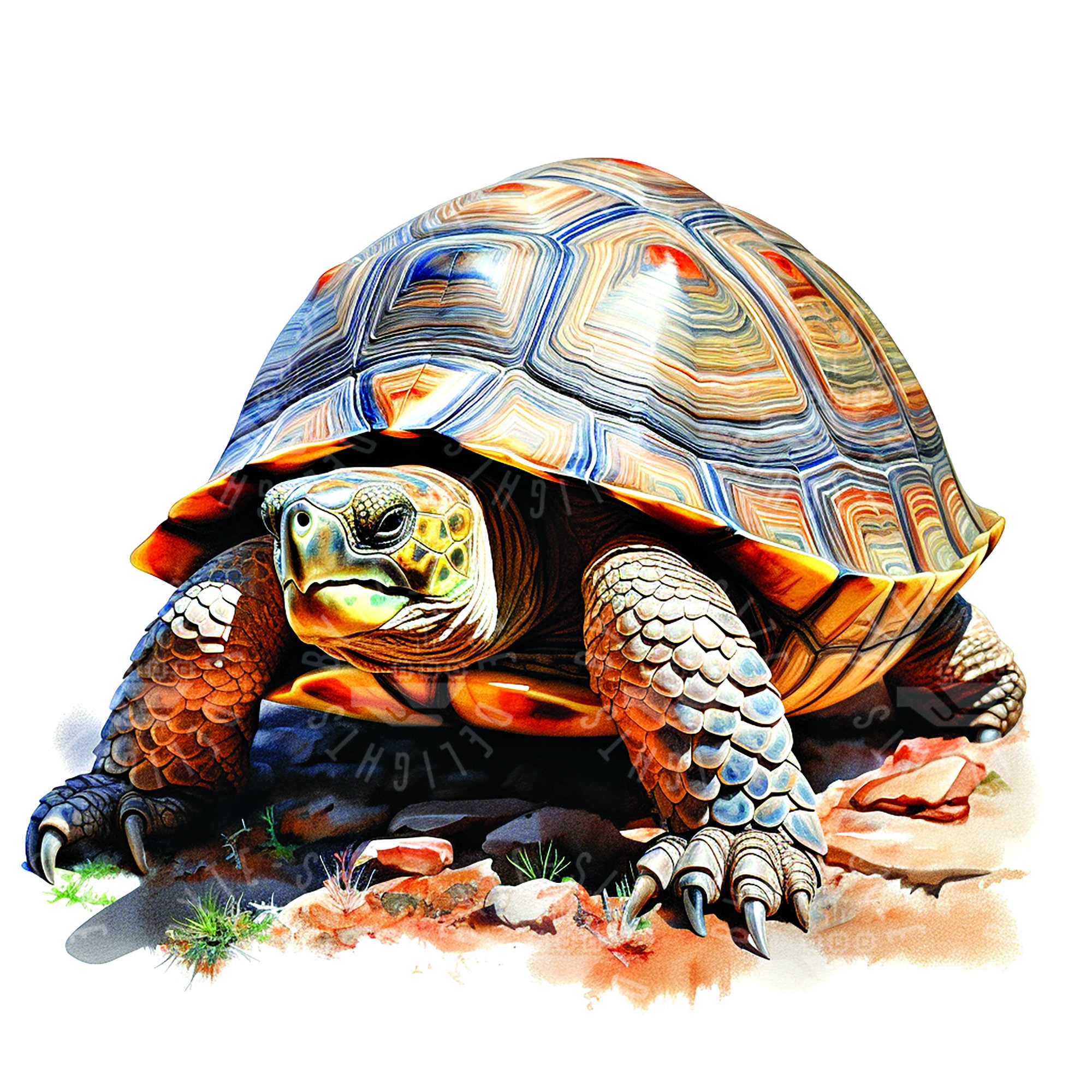 Tortoise Watercolor Clipart Ai Art Print Instant Download - Etsy