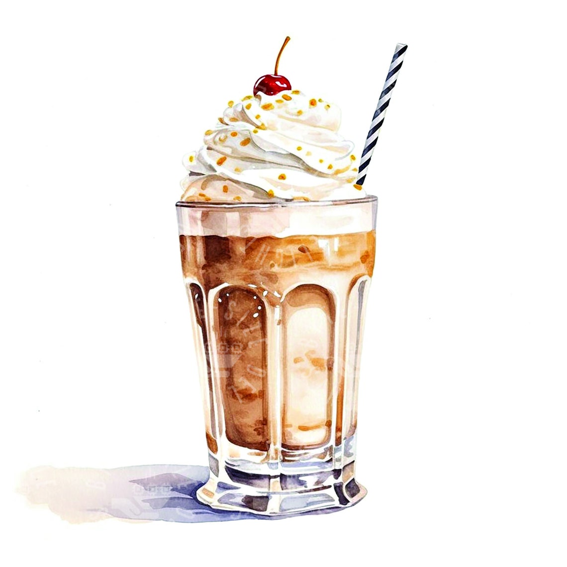 Milkshake Watercolor Clipart Ai Art Print Instant Download - Etsy
