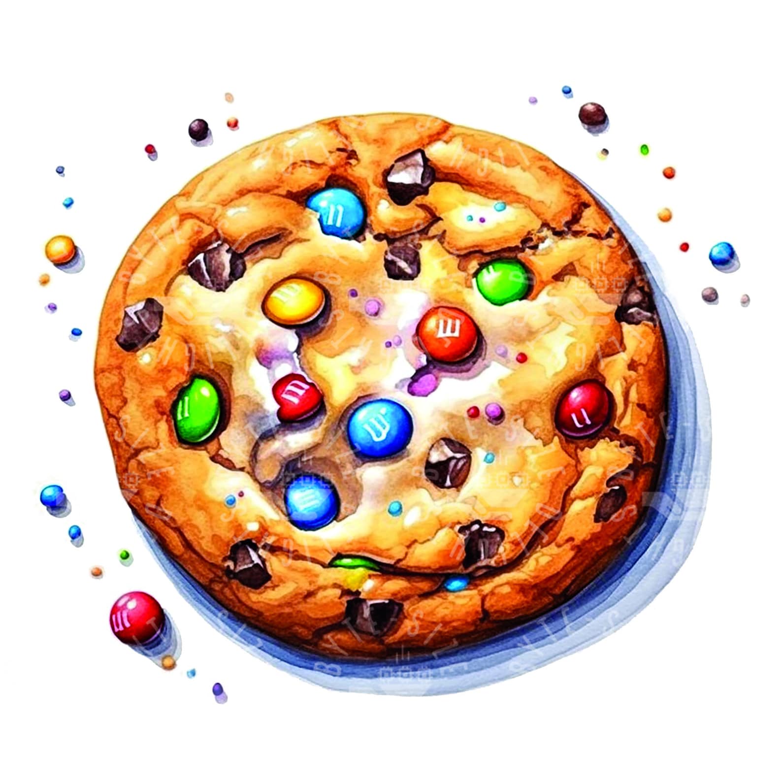 Cookie Watercolor Clipart, Ai Art Print, Instant Download for Print on ...