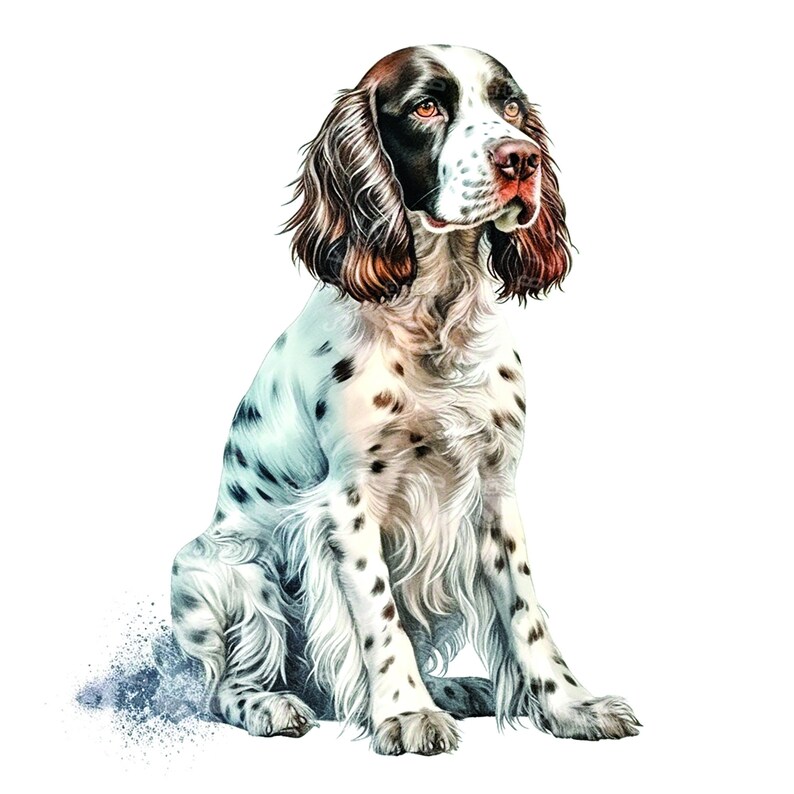 Springer Spaniel Watercolor Clipart, Ai Art Print, Instant Download for ...