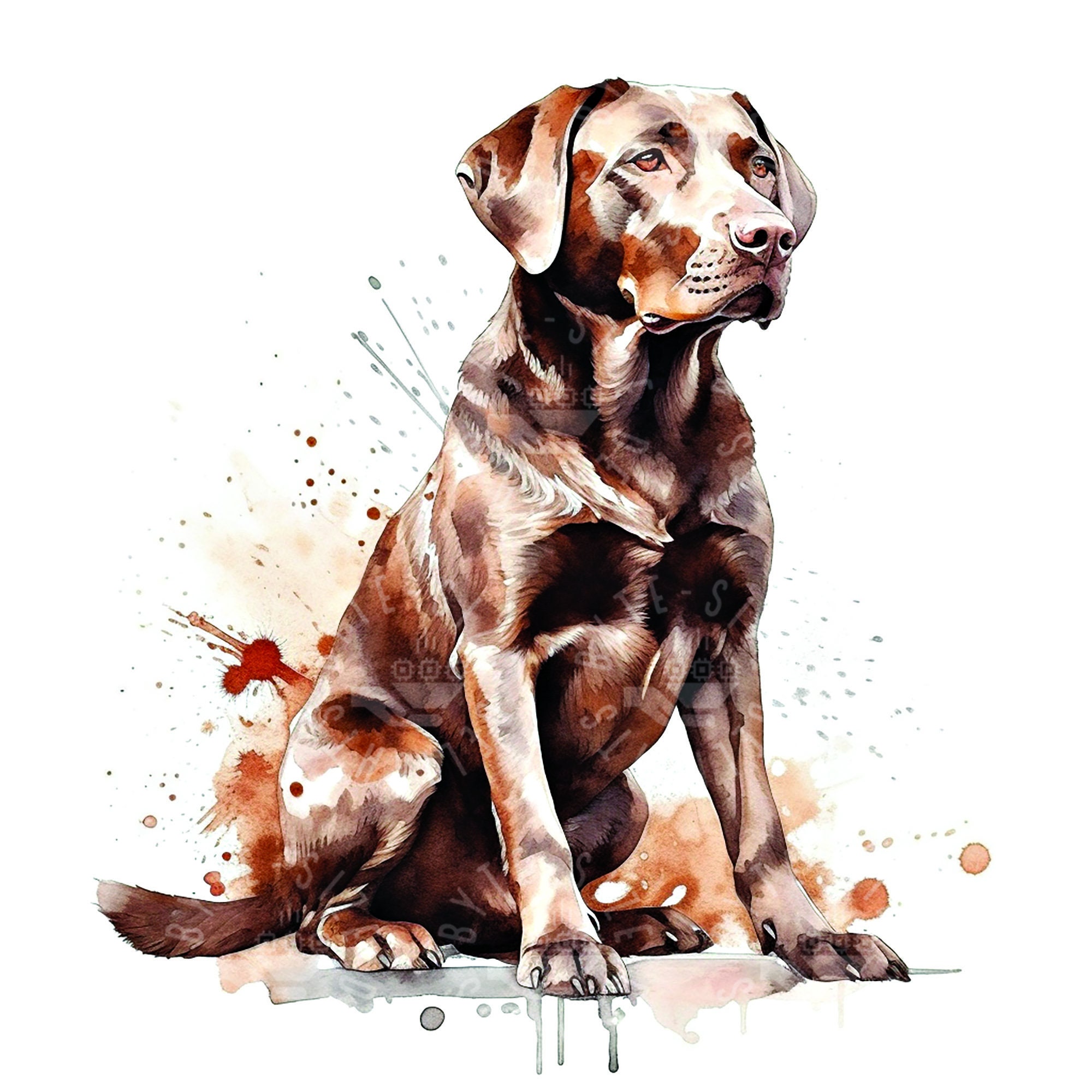 Labrador Watercolor Clipart, Ai Art Print, Instant Download for Print ...