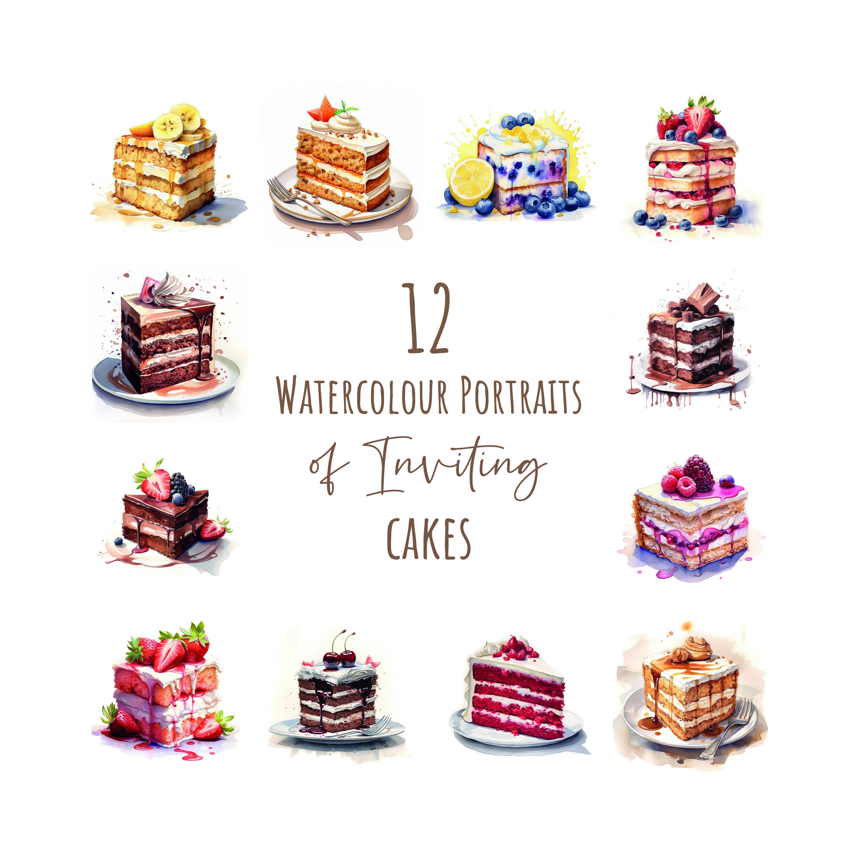 Big Food Clipart Bundle Instant Download of AI Art Prints for - Etsy
