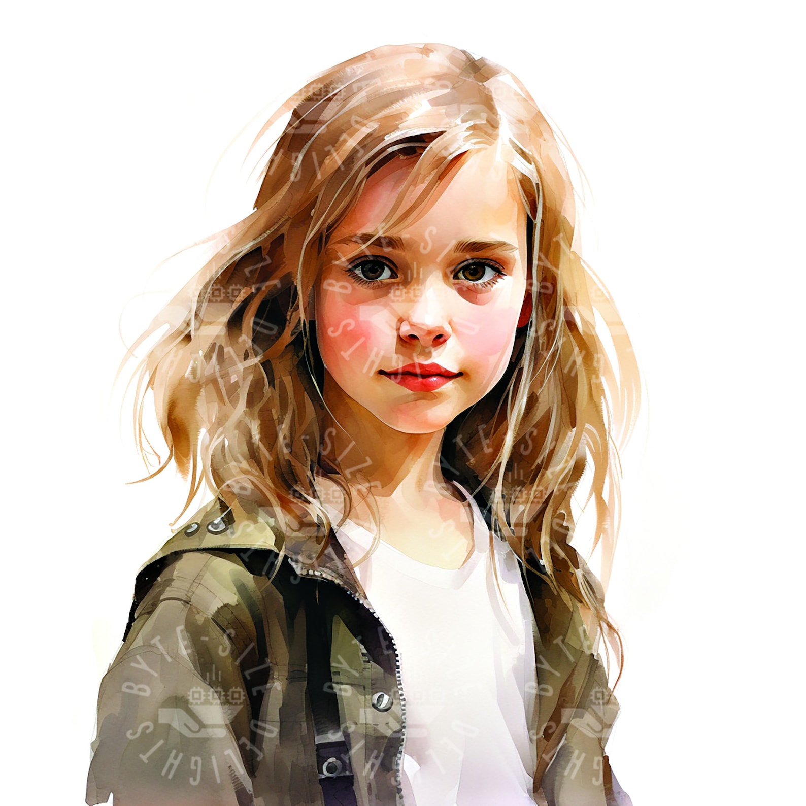 Watercolor Clipart of Cute American Girls Ai Art Print - Etsy