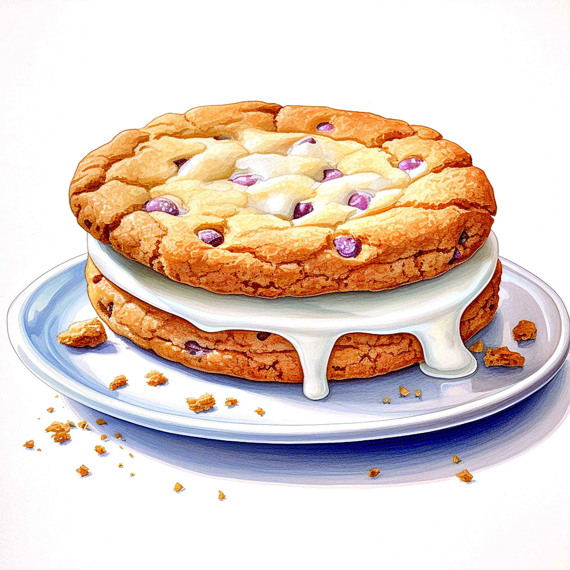 Cookie Watercolor Clipart Ai Art Print Instant Download for - Etsy UK