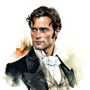 Victorian Men: Watercolor Paintings for Instant Download for Your Print ...