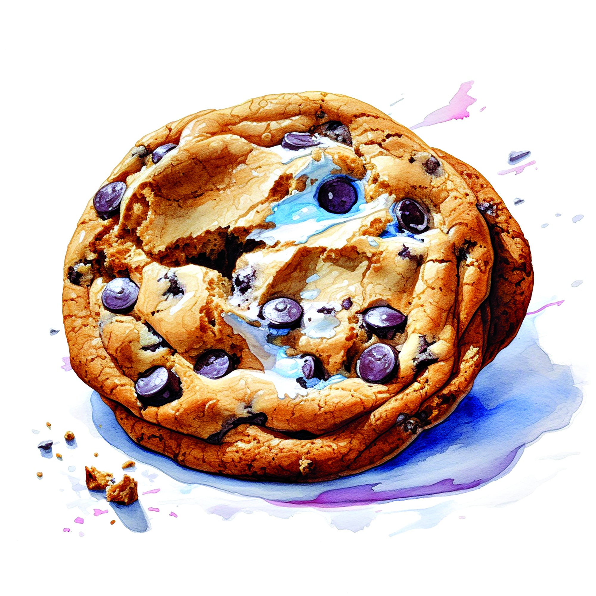 Cookie Watercolor Clipart Ai Art Print Instant Download for - Etsy UK