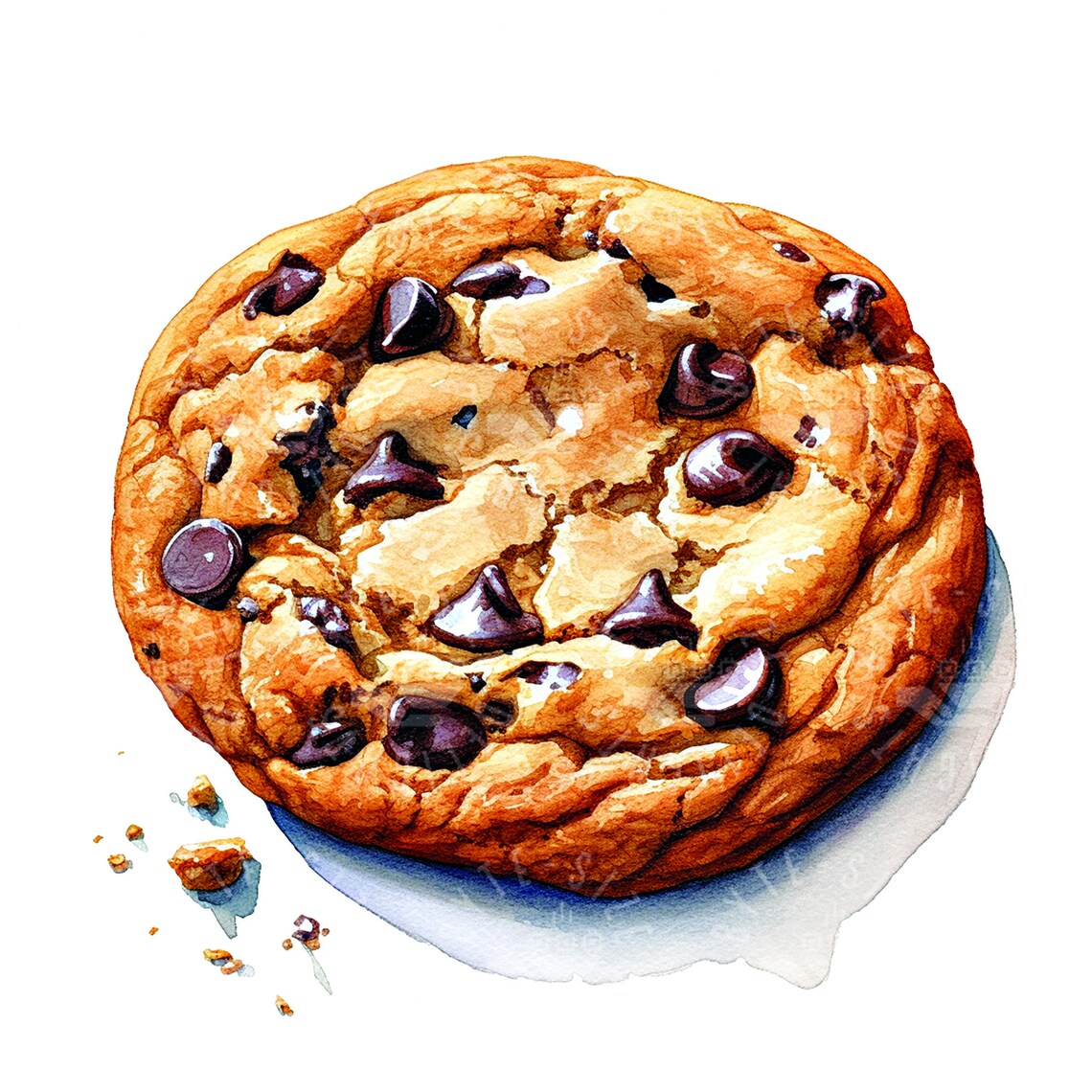 Cookie Watercolor Clipart, Ai Art Print, Instant Download for Print on ...