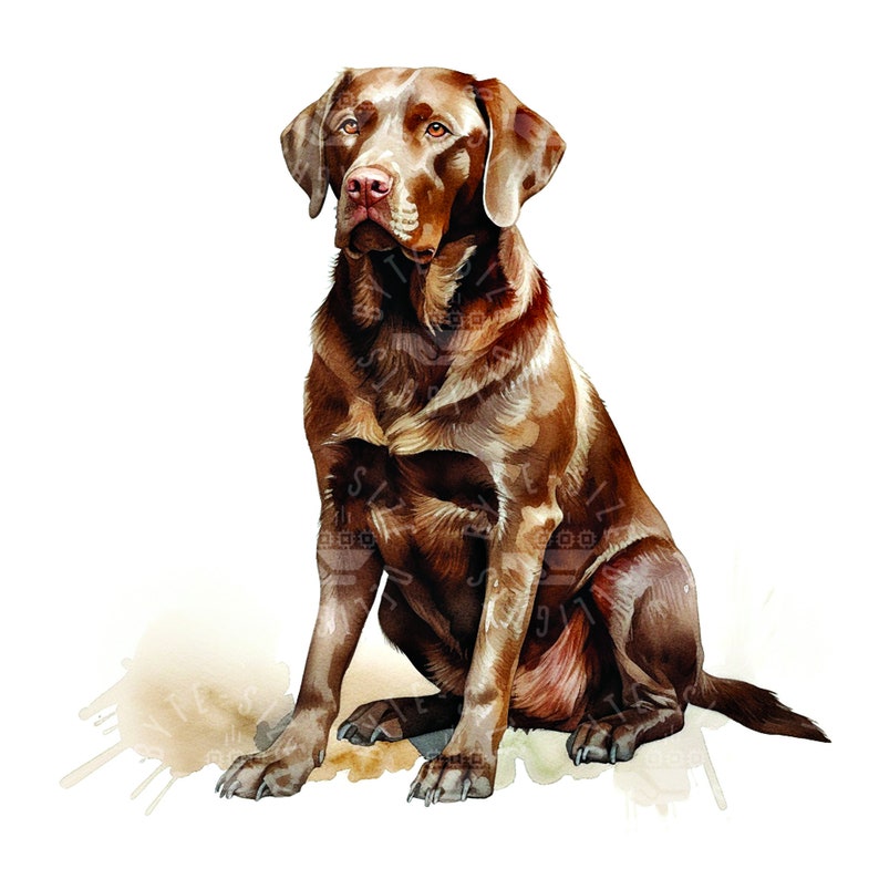 Labrador Watercolor Clipart, Ai Art Print, Instant Download for Print ...