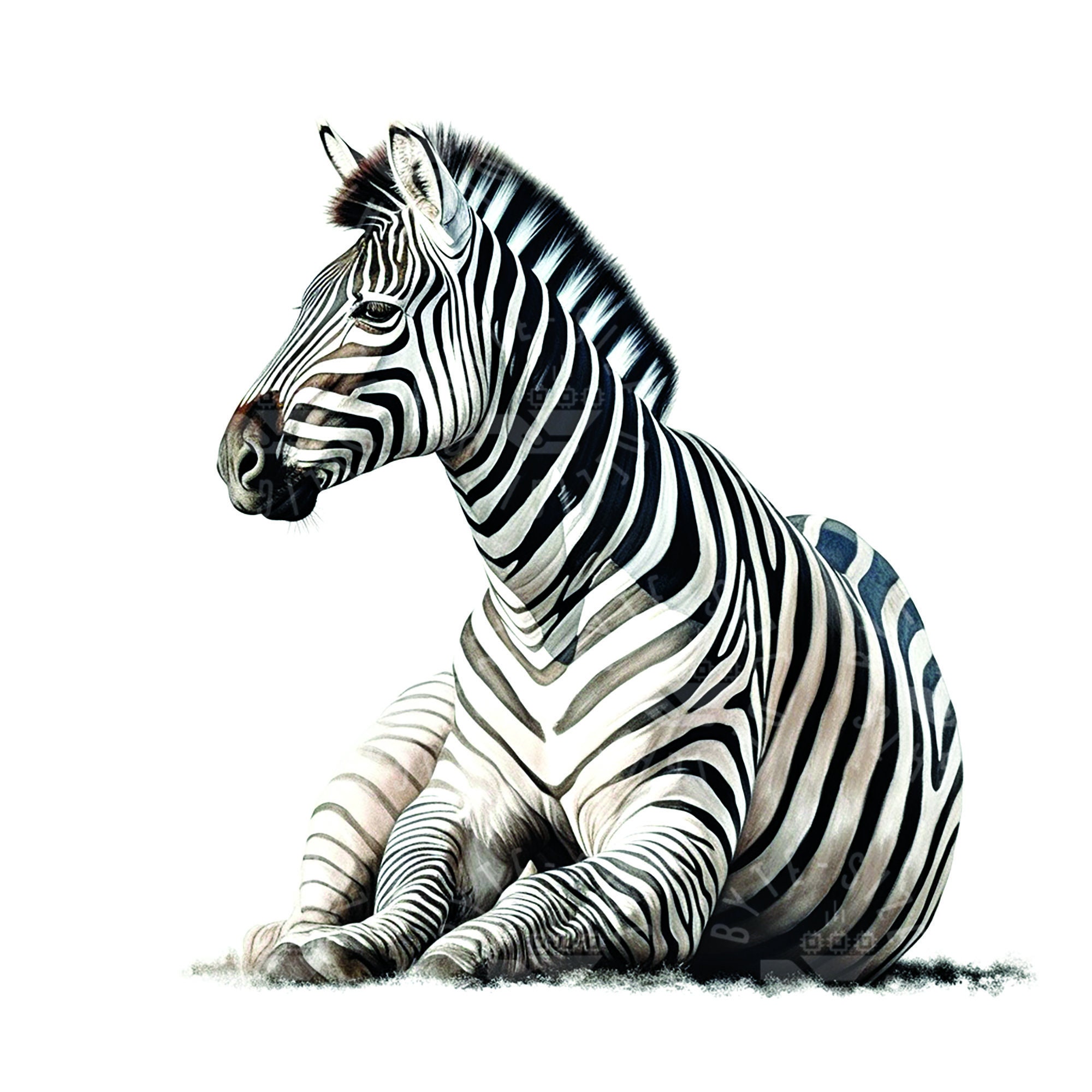 Zebra Watercolor Clipart, Ai Art Print, Instant Download for Print on ...