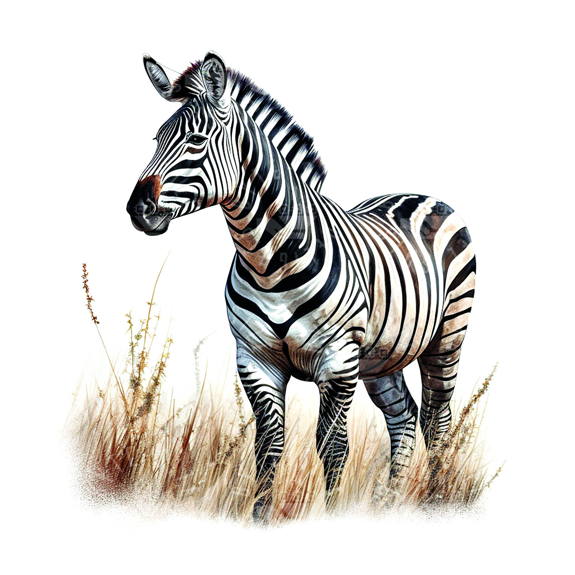 Zebra Watercolor Clipart, Ai Art Print, Instant Download for Print on ...