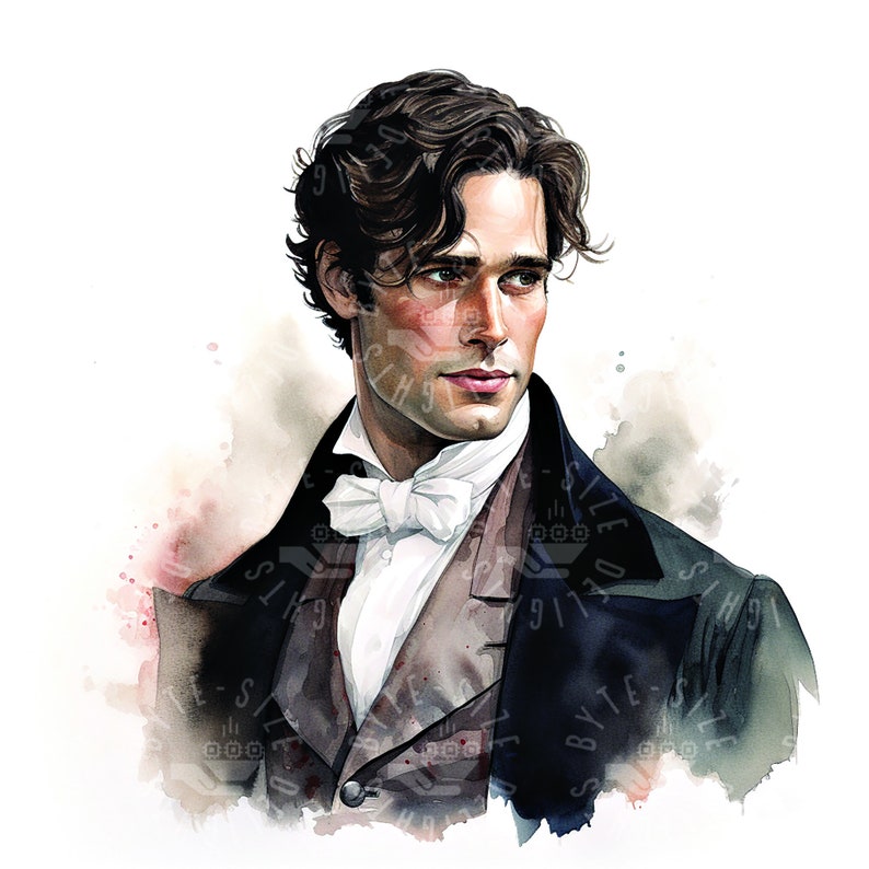 Victorian Men: Watercolor Paintings for Instant Download for Your Print ...
