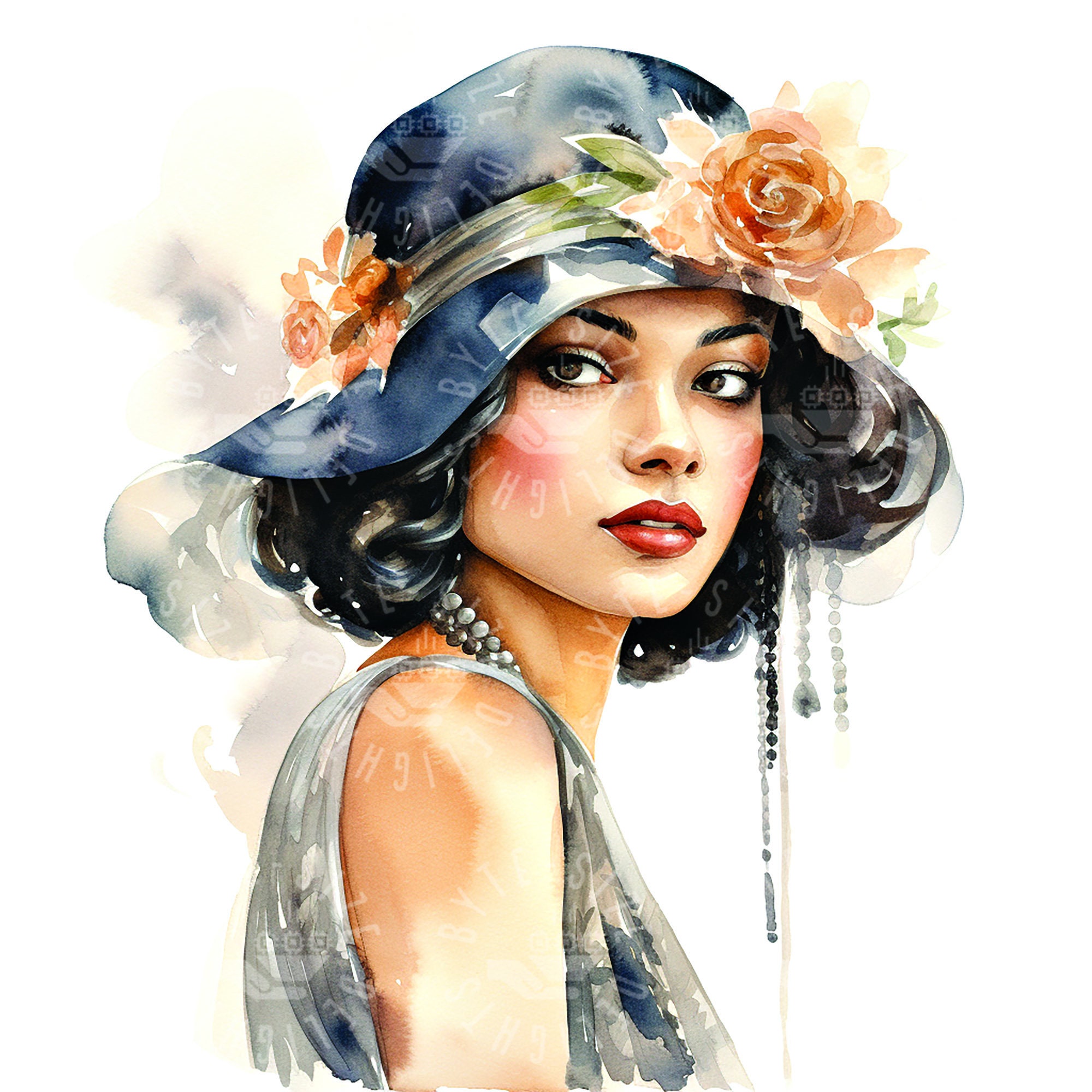 1920s Women: Watercolor Paintings for Instant Download for Your Print ...