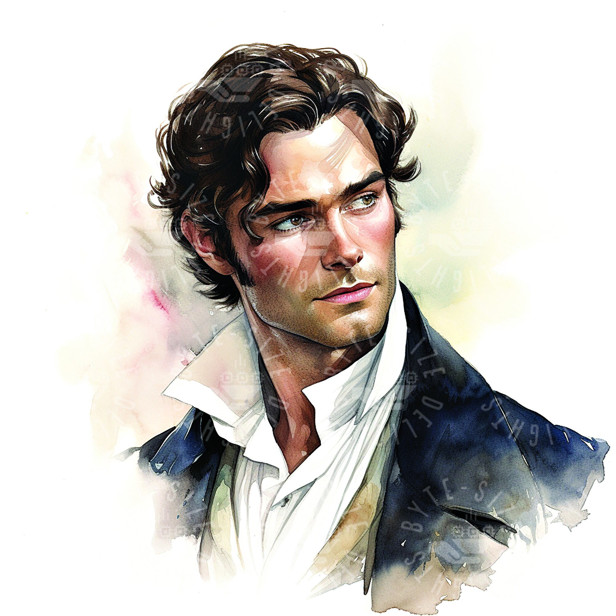 Victorian Men: Watercolor Paintings for Instant Download for Your Print ...