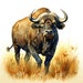 Buffalo Watercolor Clipart, Ai Art Print, Instant Download for Print on ...