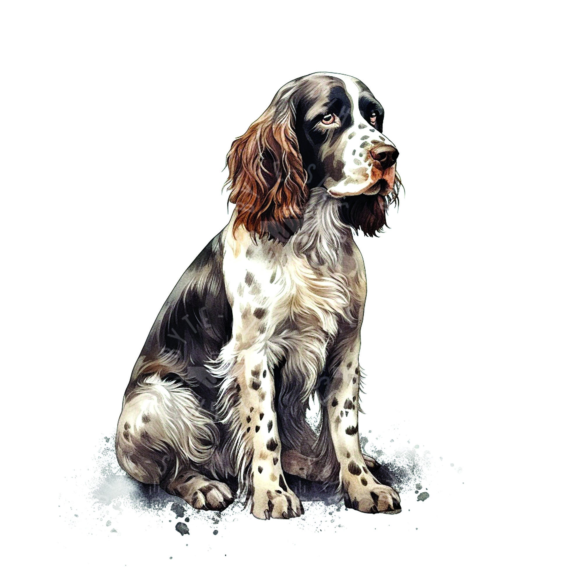 Springer Spaniel Watercolor Clipart, Ai Art Print, Instant Download for ...