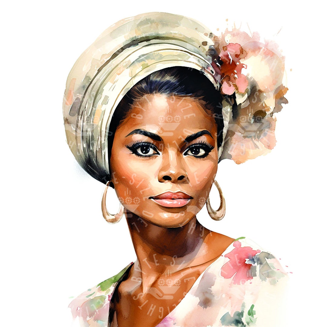 1960s Women: Watercolor Paintings for Instant Download for Your Print ...