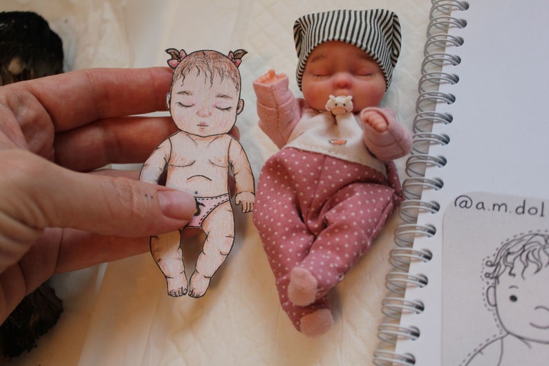 For Order Paper Doll Mini Reborn Mini Baby Doll Repaint Doll Cute ...