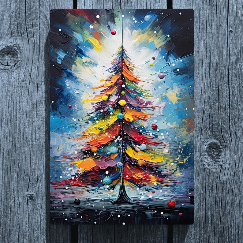 Abstract Christmas Tree Printable Wall Art AI Art Christmas Art Colour ...