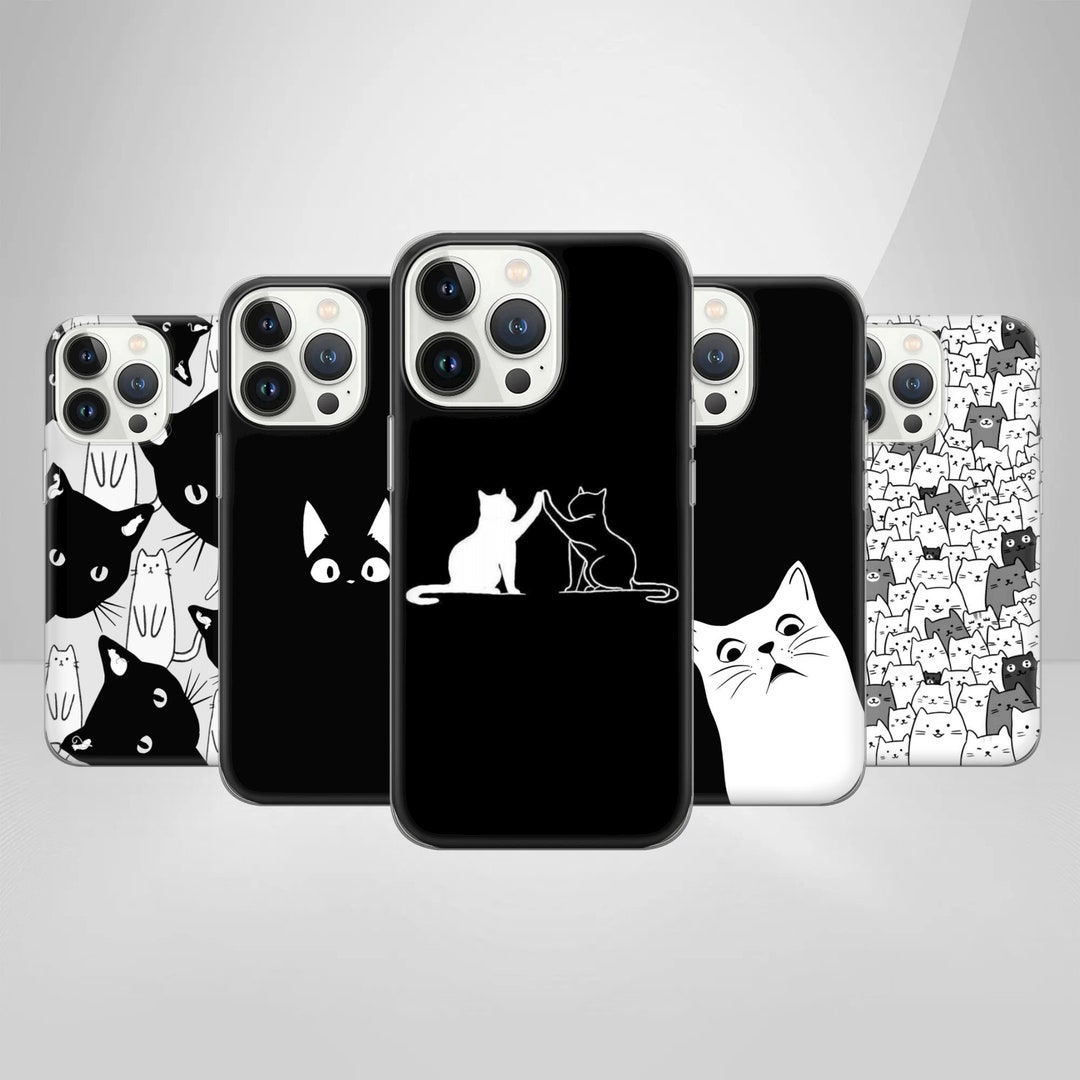 Funny Cat Phone Case Cute Kitten Cover for iPhone 16 Pro Max, 15 Plus ...