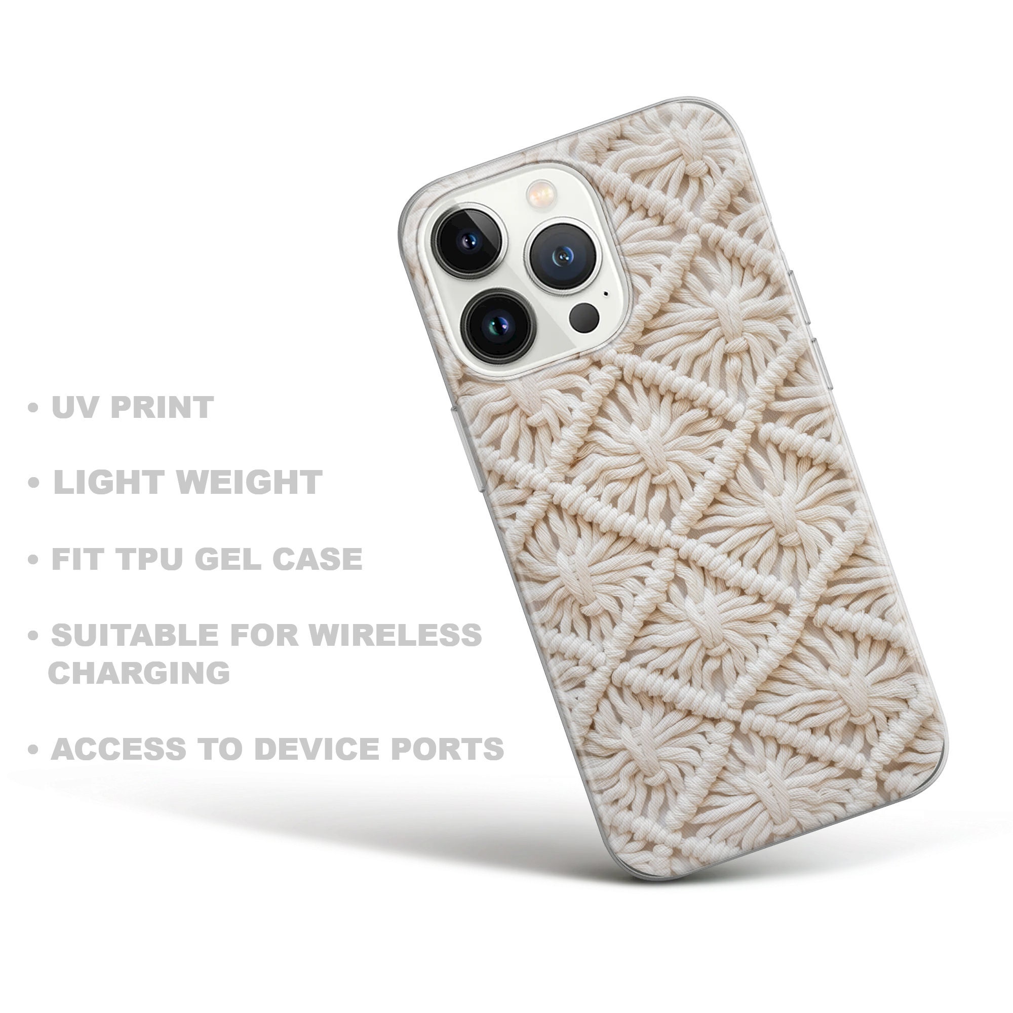 Knitting Pattern Phone Case Yarn Cover for iPhone 15pro, 14, 13, 12, 11 ...