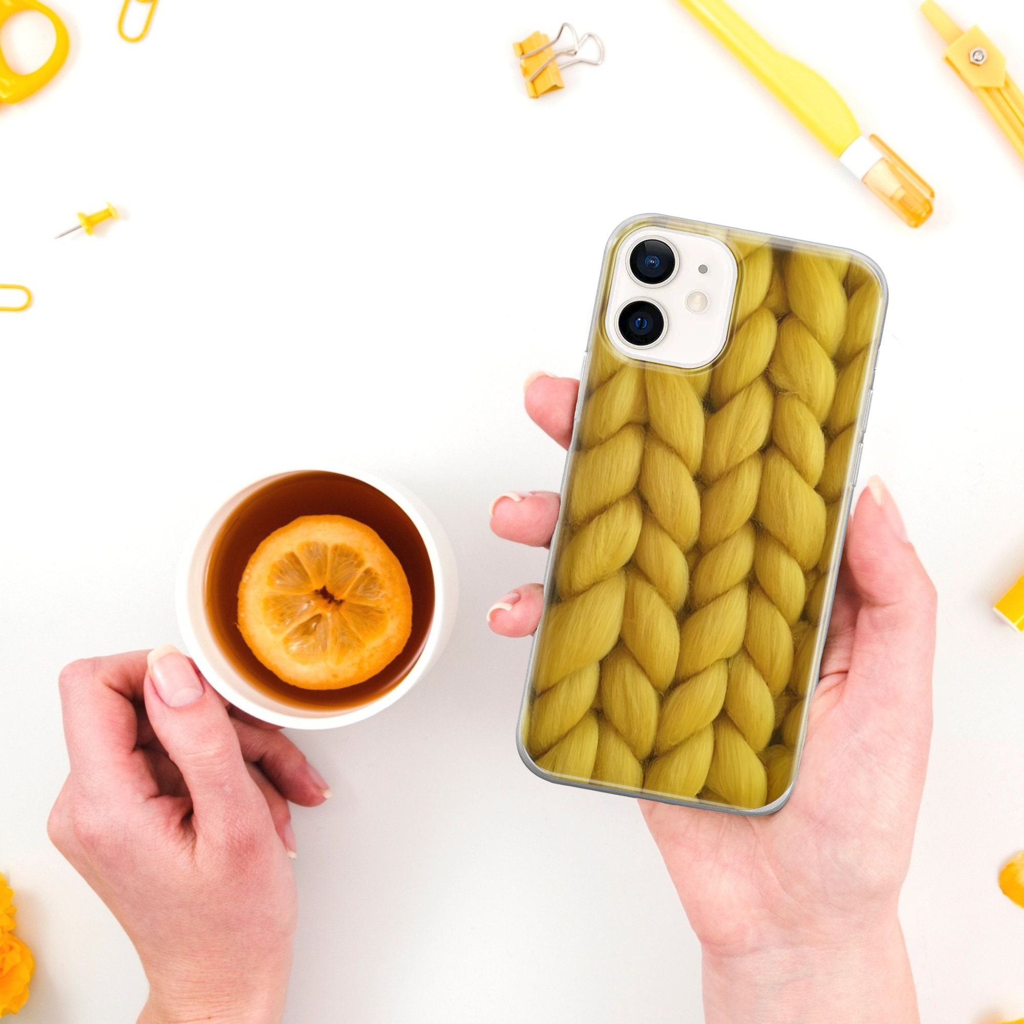 Knitting Pattern Phone Case Yarn Cover for iPhone 15pro, 14, 13, 12, 11 ...