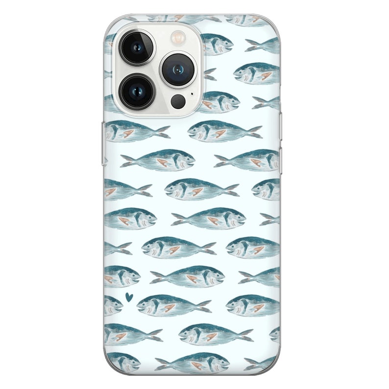 Sea Fish Phone Case Nautical Cover Fit for iPhone 15 Pro Max, 14 Plus ...