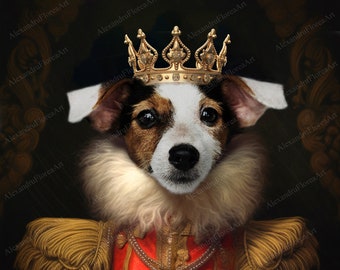 Custom Renaissance Princess Pet Portrait . Royal Dress Pet Portrait ...