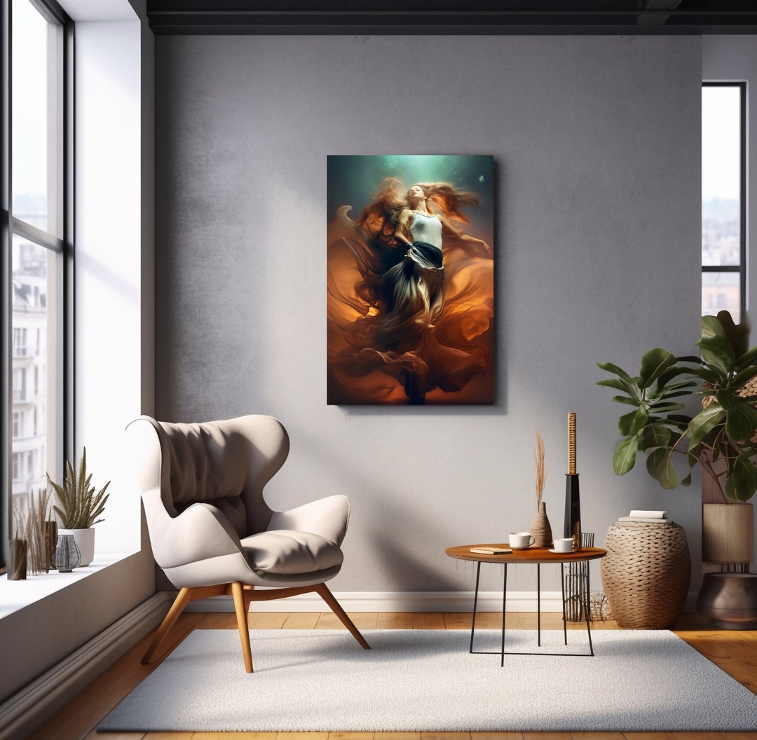 Apparition Dance Canvas Art, Optical Illusion Artwork, Skull Mirage Digital Painting, Hidden ...