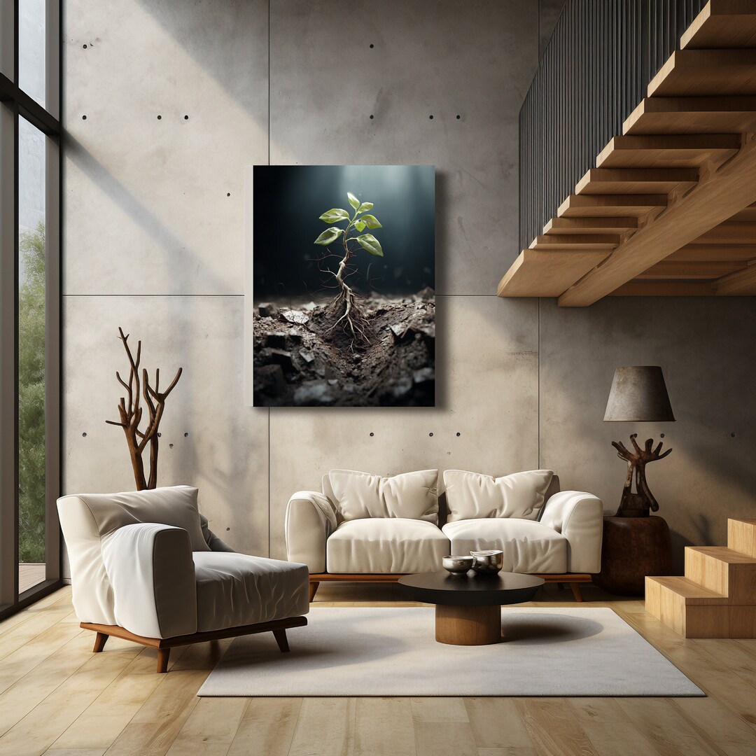 Renewal and Growth: Tree Sprout Canvas Art Print, Symbol of Life ...