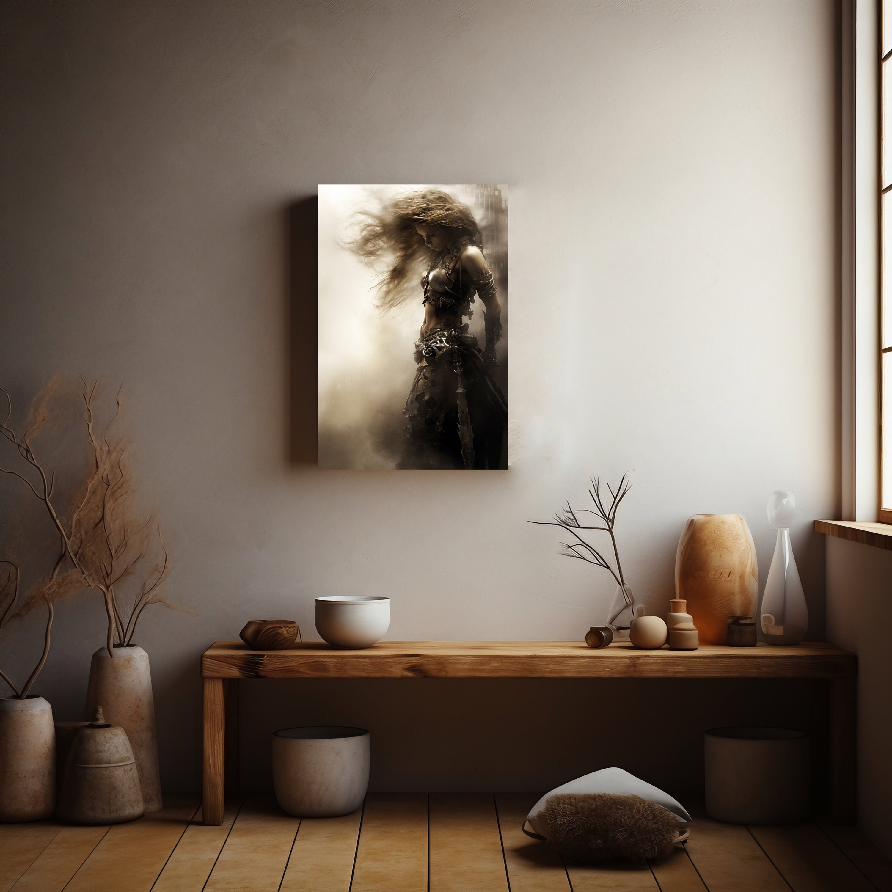 Warrior Woman Canvas Art, Power and Poise Art Composition, Strength and ...