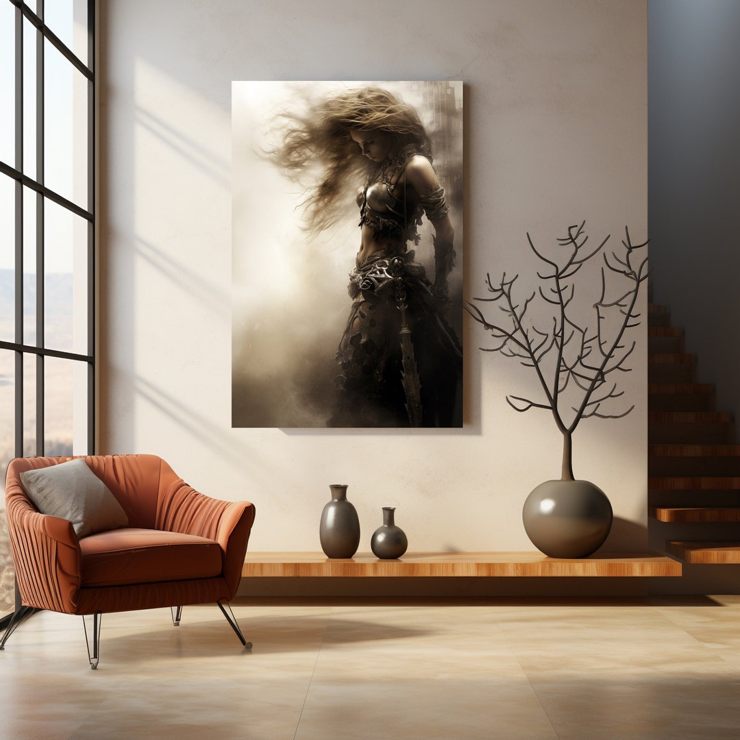 Warrior Woman Canvas Art, Power and Poise Art Composition, Strength and ...