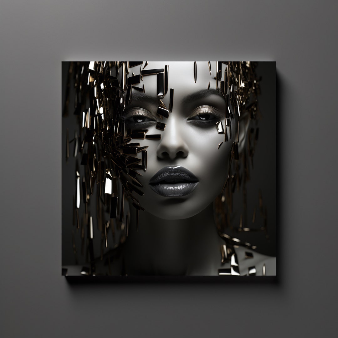 Intriguing Essence Model Portrait Canvas Art Print, Captivating Allure ...