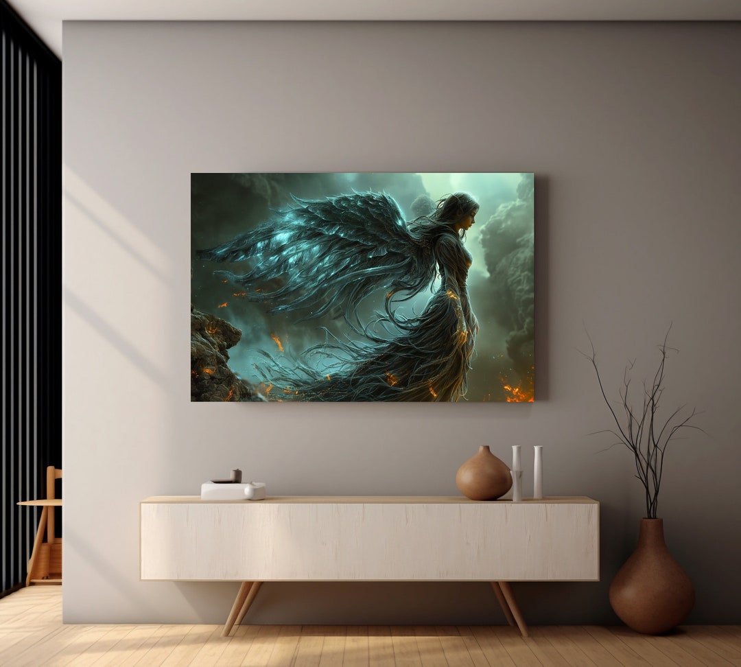 Luminous Angel Canvas Art, Fantasy Wall Decor, Angelic Beauty Art ...