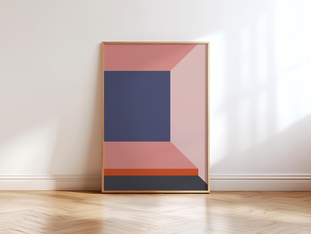 Color Block Wall Art Pastel Abstract Print - Minimal Geometric Poster ...