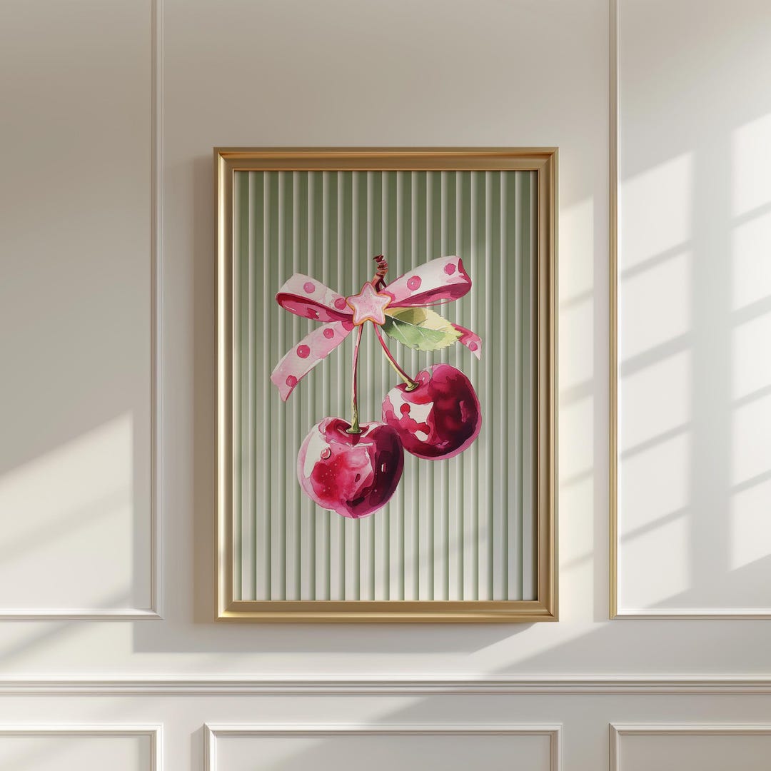 Trendy Cottagecore Wall Art - Coquette Cherry Printable for Aesthetic ...
