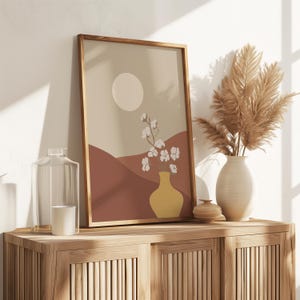 Neutral Boho Wall Art - Aesthetic Digital Download Poster, Trendy Room ...