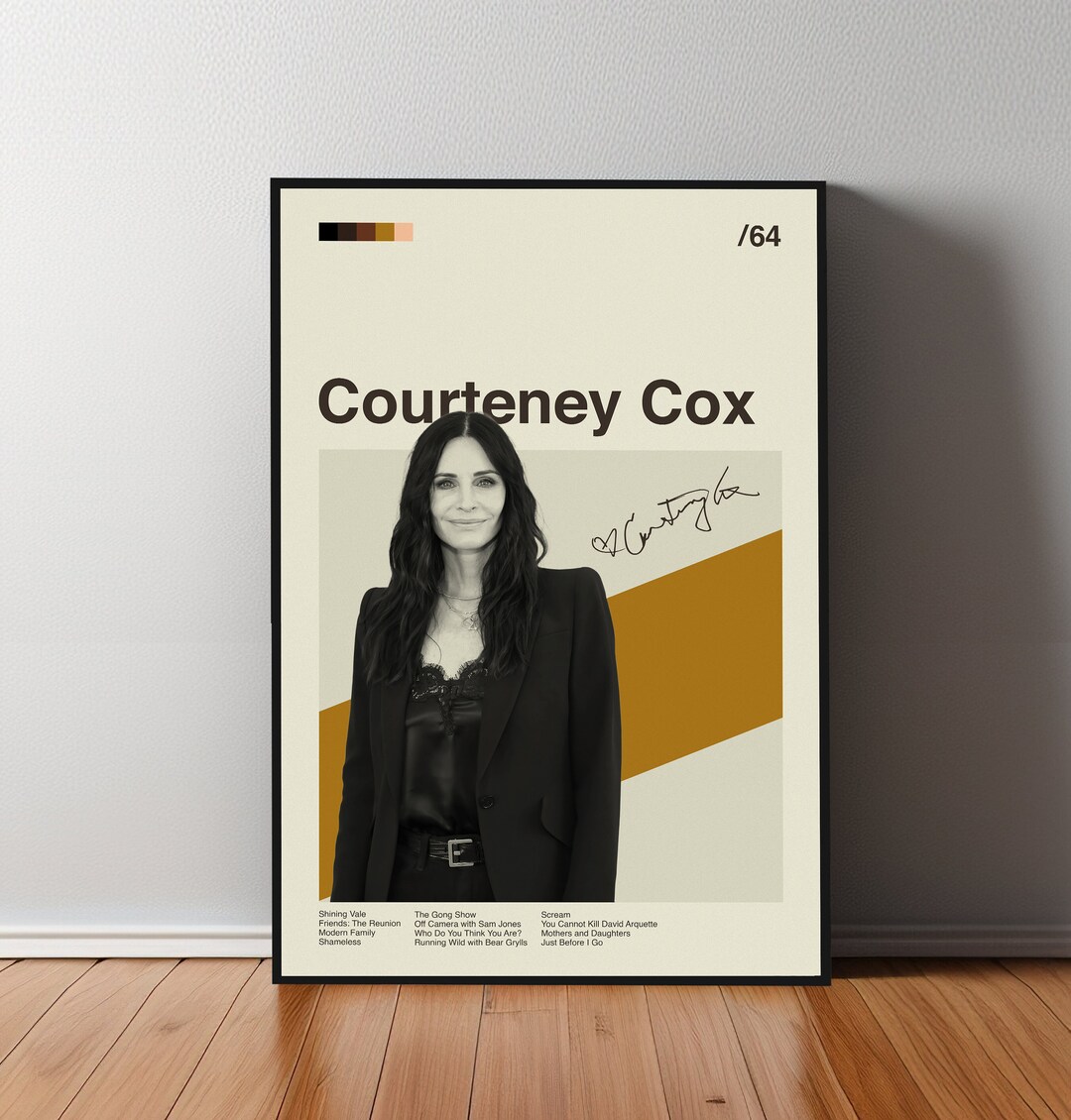 Courteney Cox Poster, Vintage Poster, Retro Poster, Minimalist Art ...