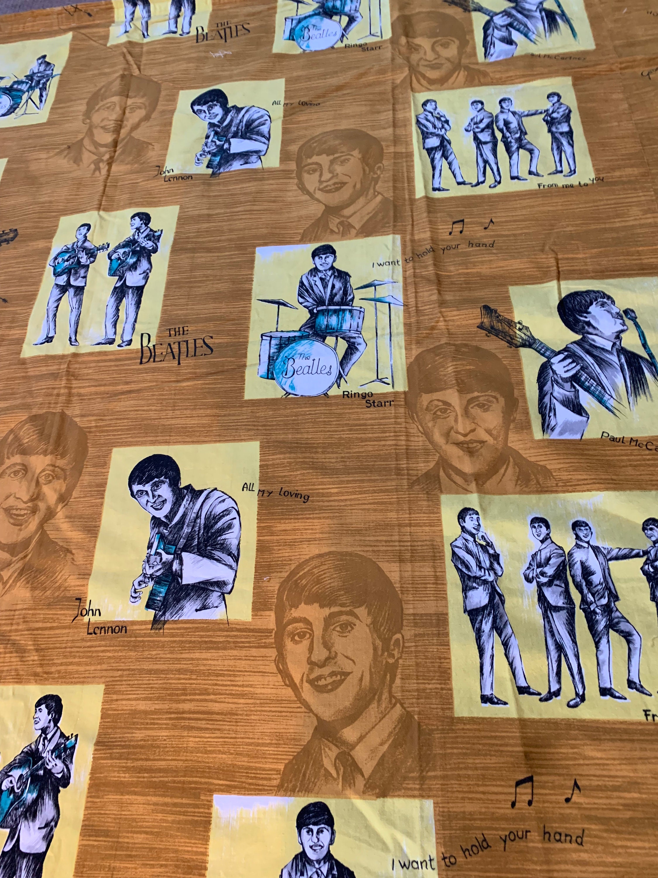 Original Vintage Rare Beatles Curtain Fabric - Etsy