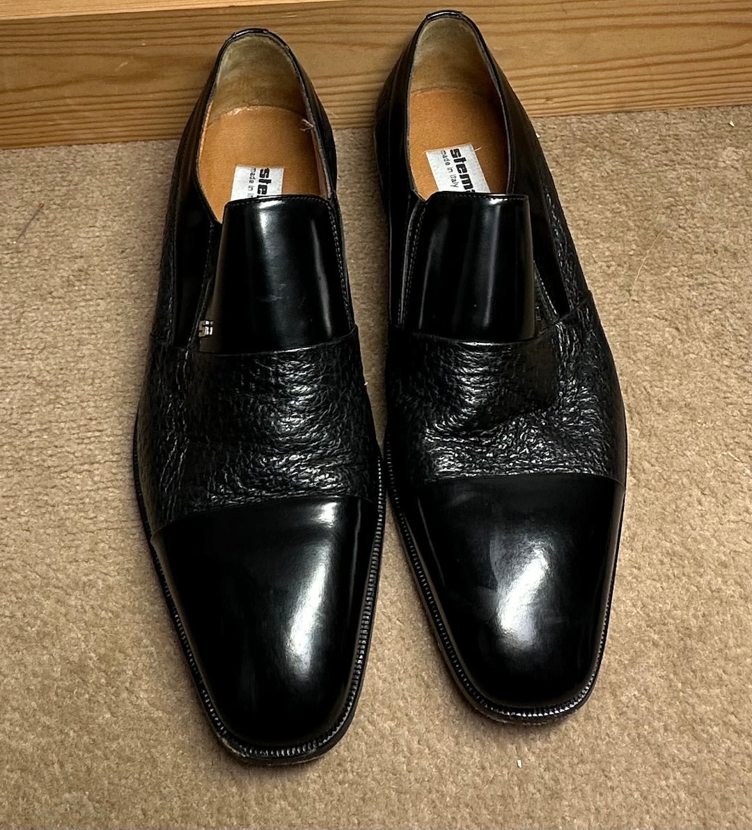 Vintage Men’s Slip-on Dress Shoes, Black Patent Leather, Stemar, UK 8 ...