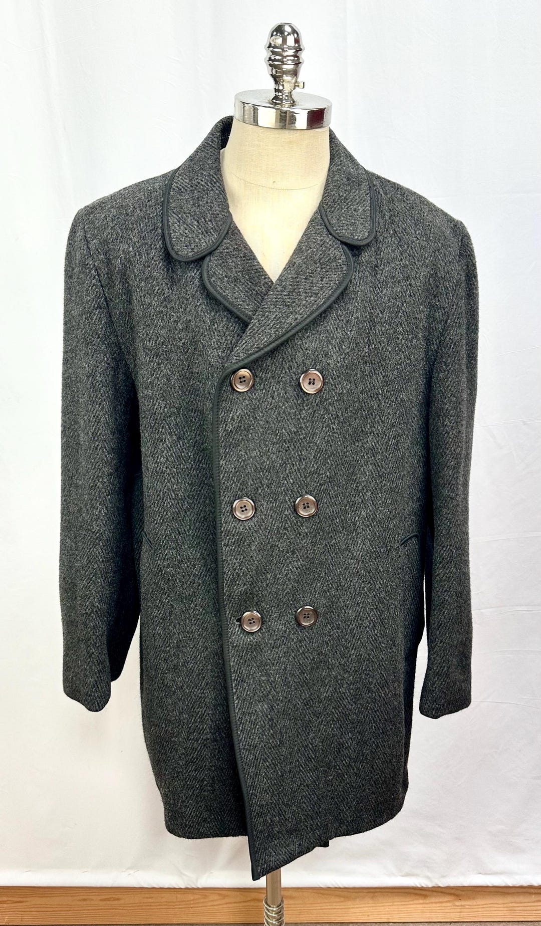 Vintage Men’s Double Breasted Overcoat, Crombie Coat 1950 by Jackson’s ...