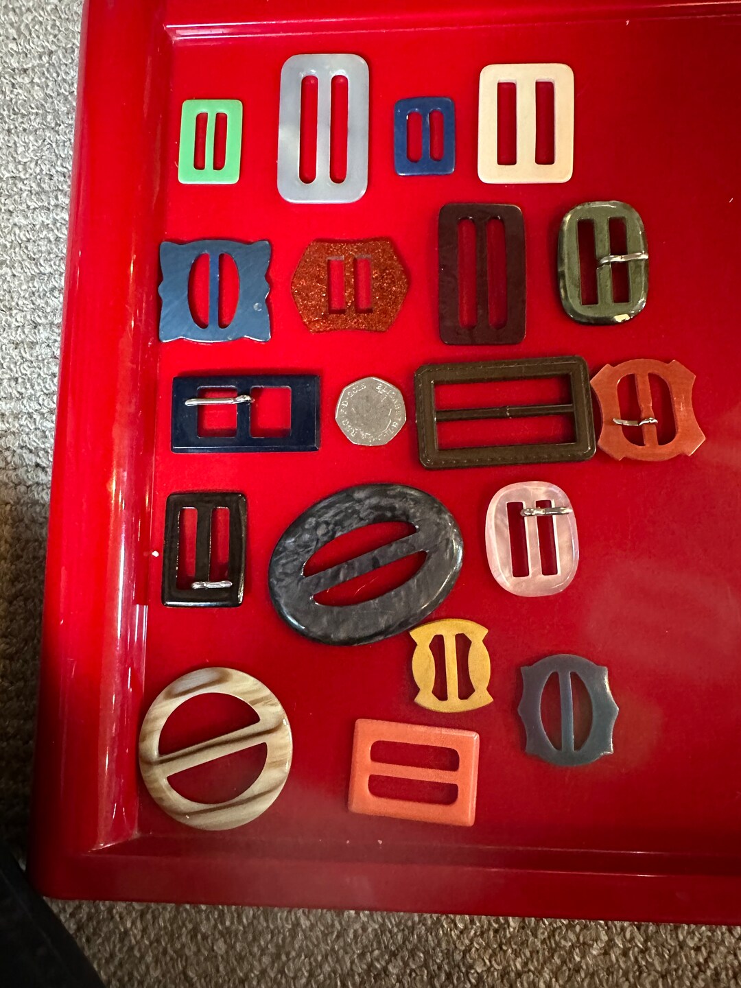 Vintage Bundle of Various Buckles. Selection of 18 in Various Colours ...