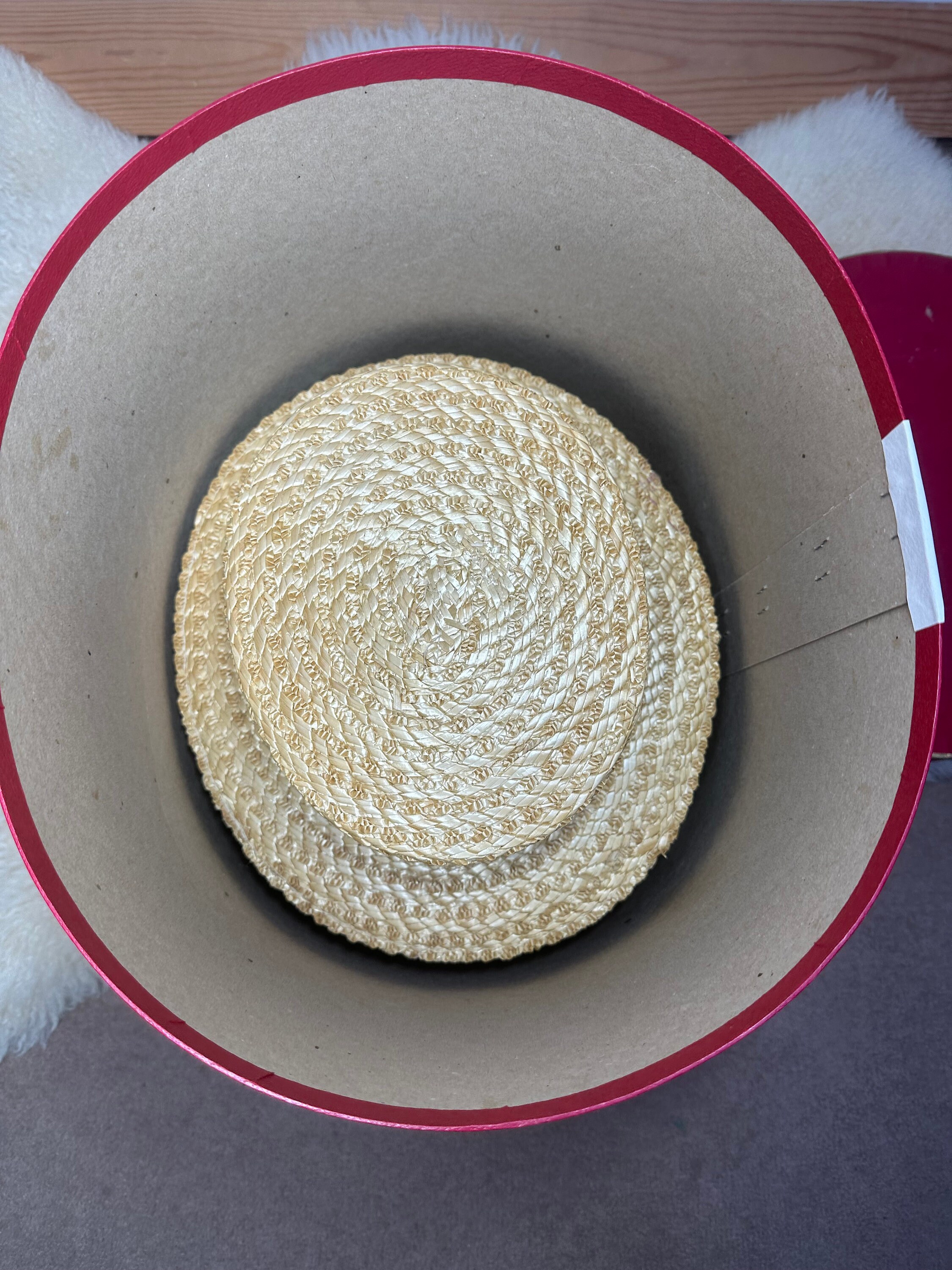 Vintage Christies Large Hat Red Hat Box With Original Mens Christies ...