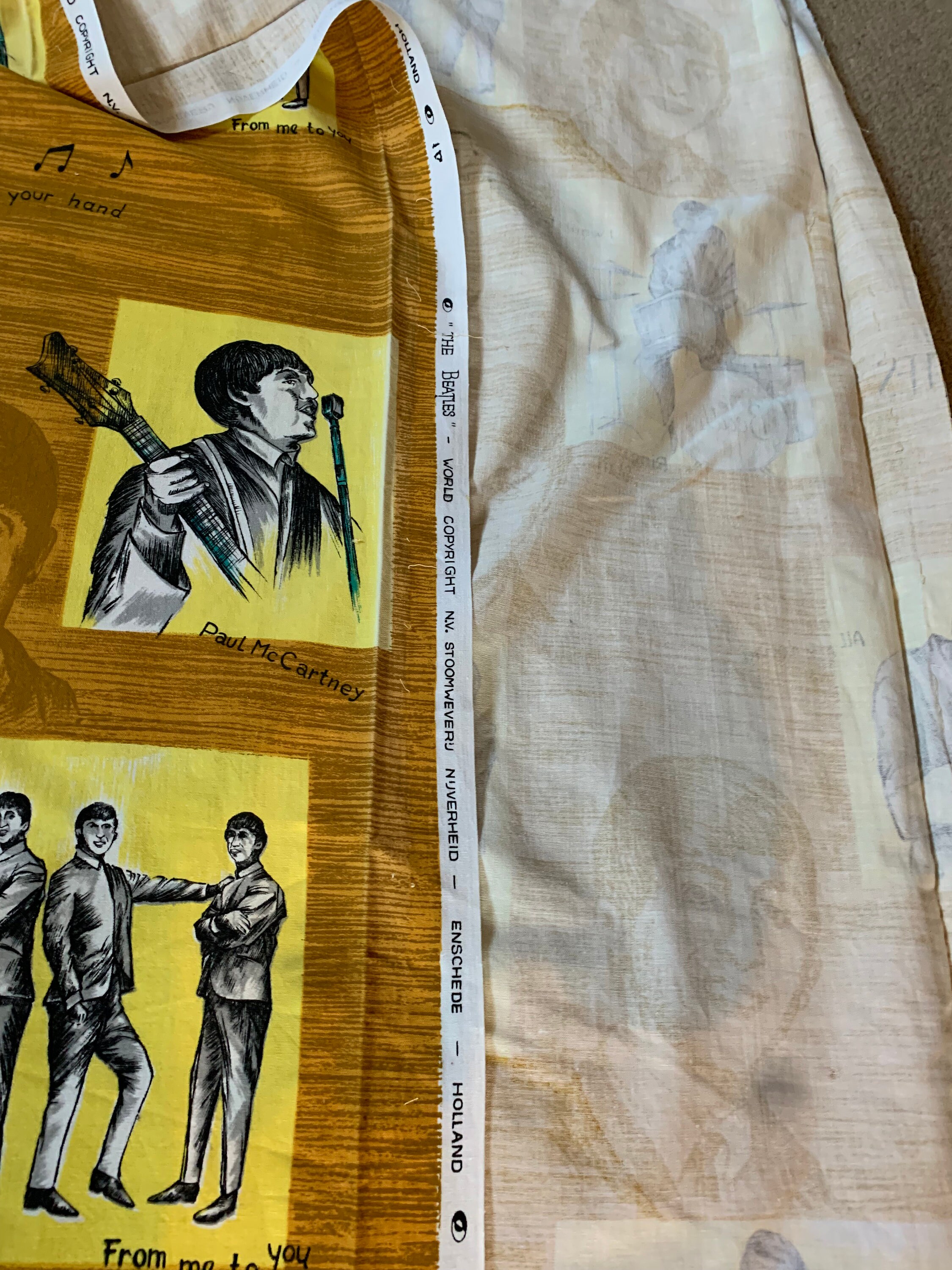 Original Vintage Rare Beatles Curtain Fabric - Etsy