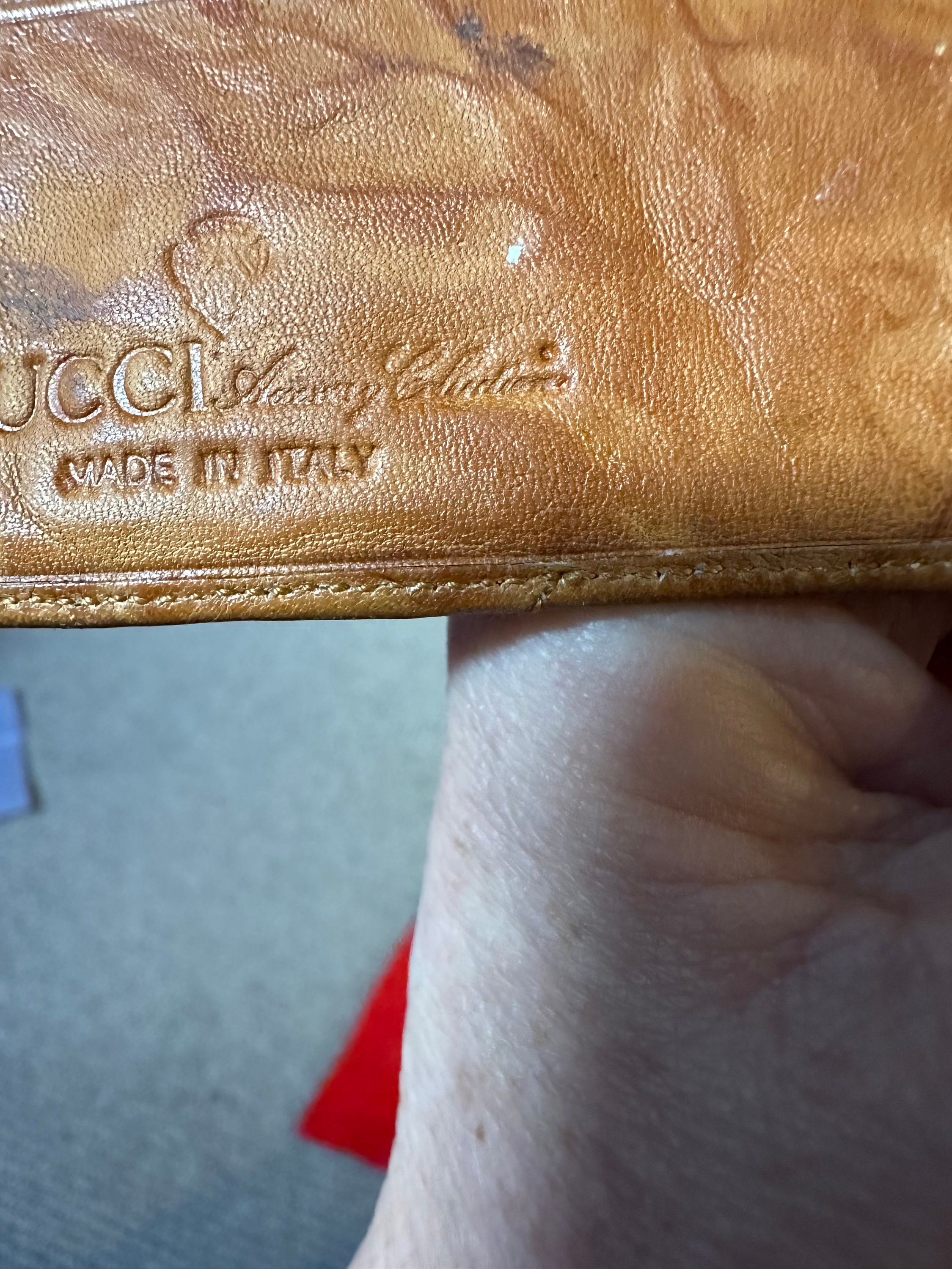 Vintage 1970/80s Real Leather Gucci Accessory Collection Wallet Conker ...