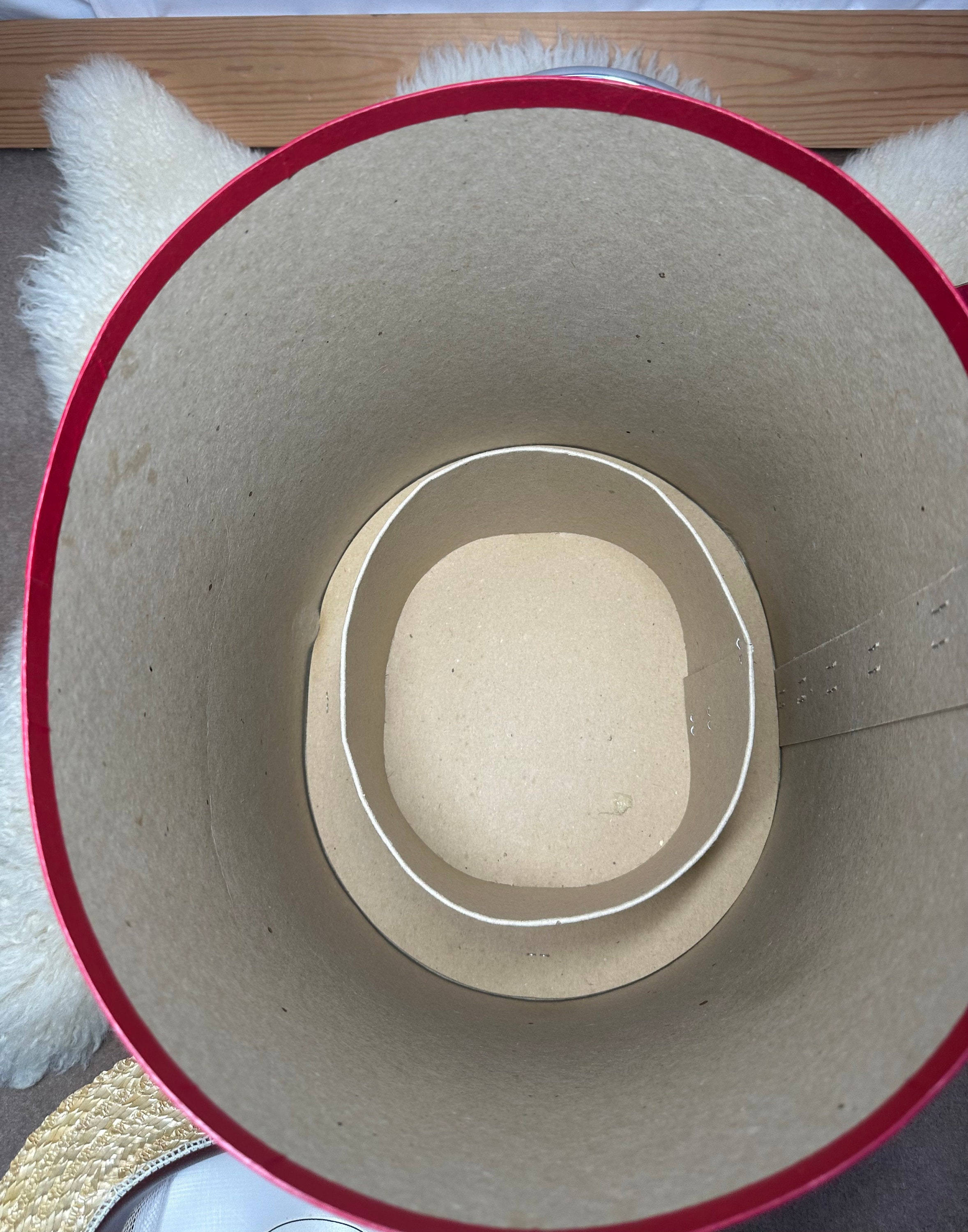 Vintage Christies Large Hat Red Hat Box With Original Mens Christies ...