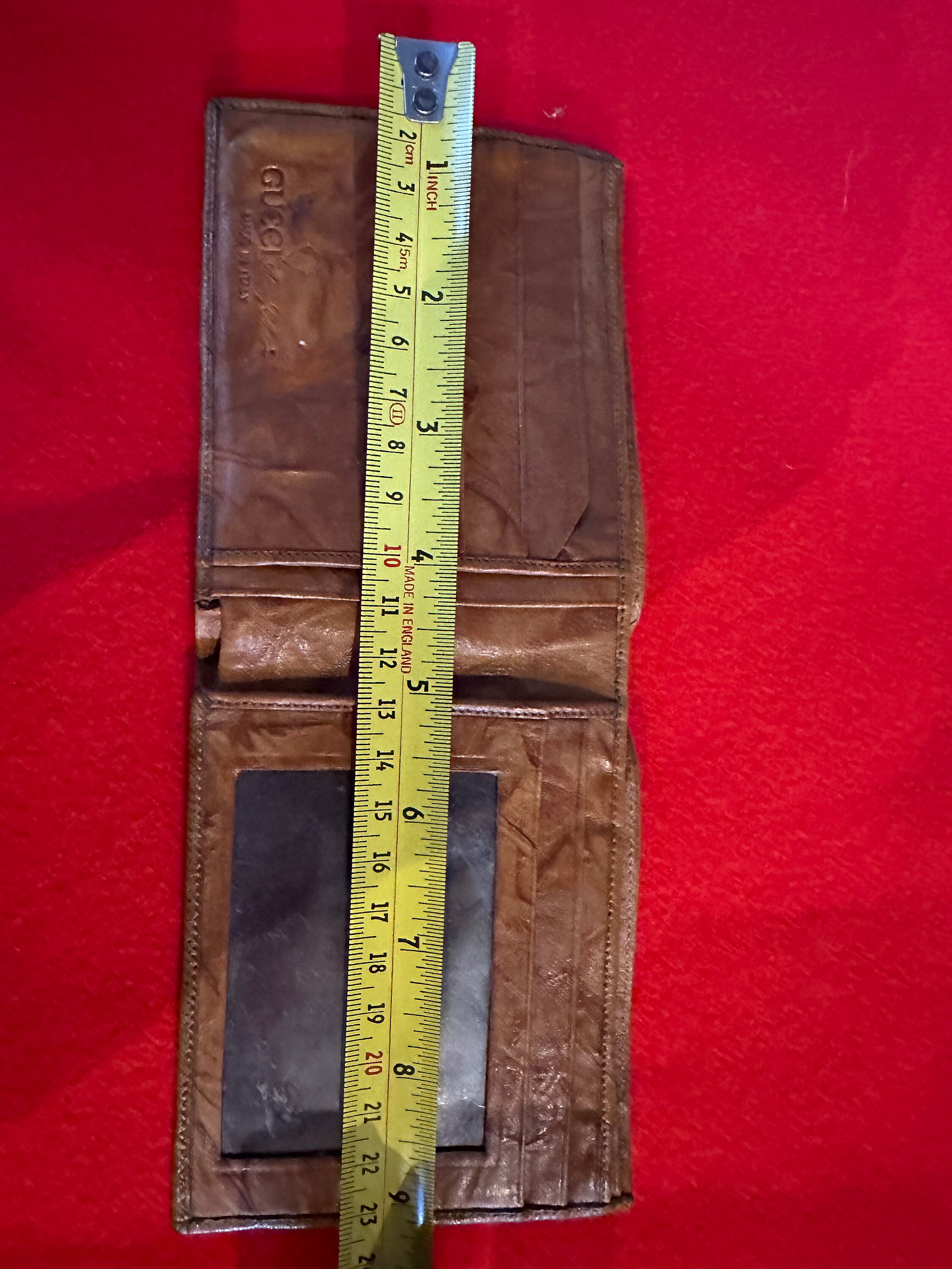 Vintage 1970/80s Real Leather Gucci Accessory Collection Wallet Conker ...