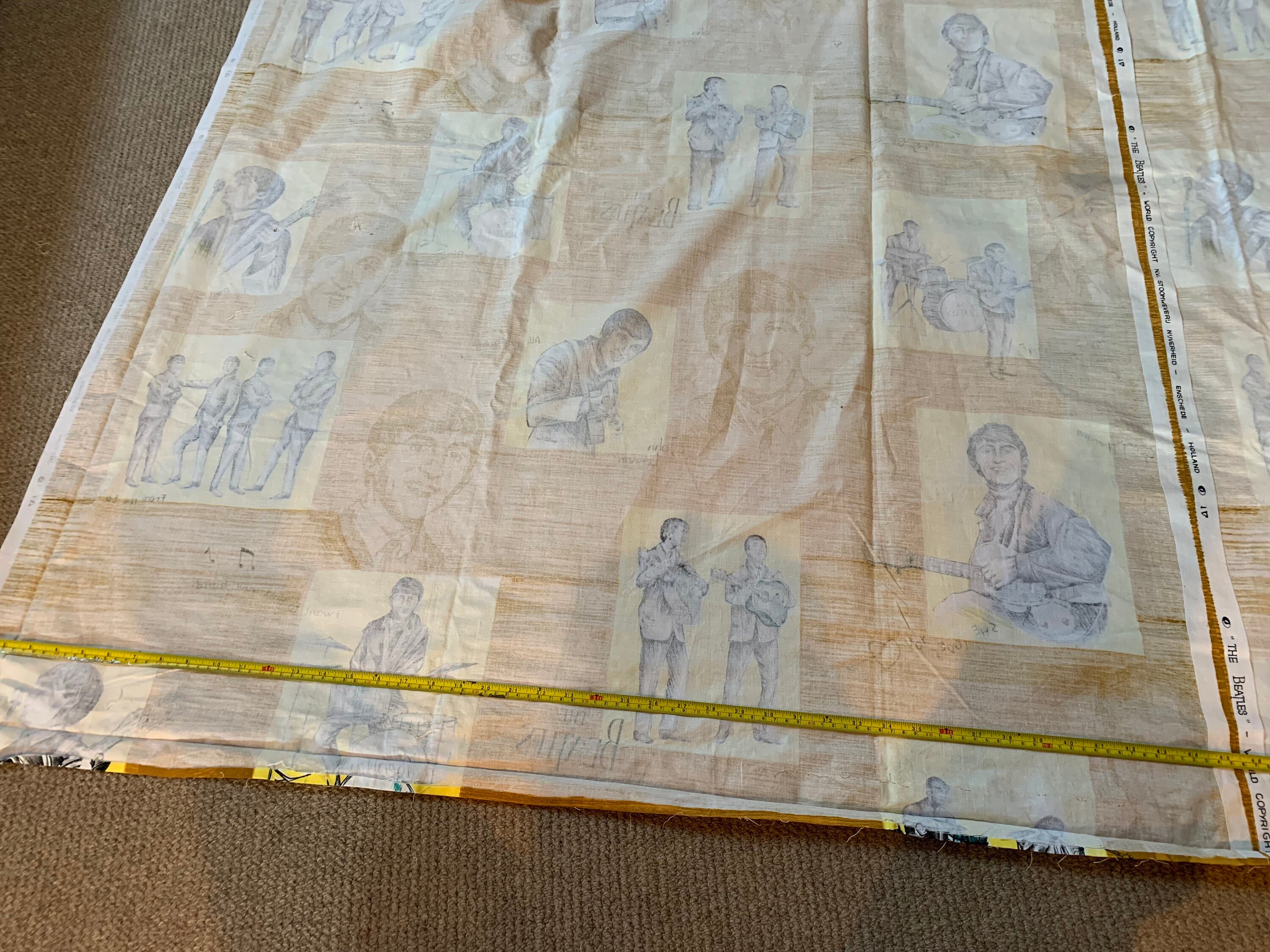 Original Vintage Rare Beatles Curtain Fabric - Etsy