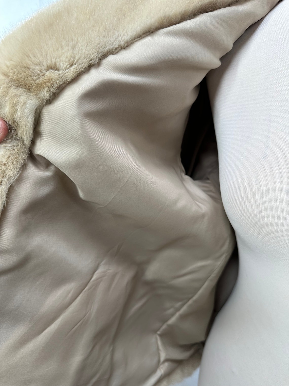 Vintage Faux Fur Short Jacket From St Michaels Size 14, Cream Coloured ...